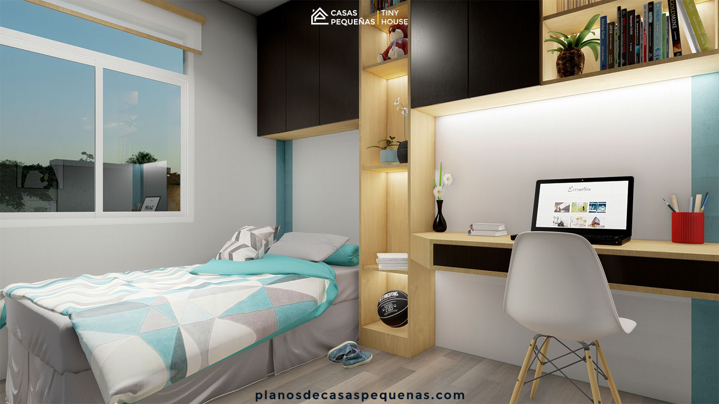 Plano de CASA 6x6 metros - idea de CASA pequeña.