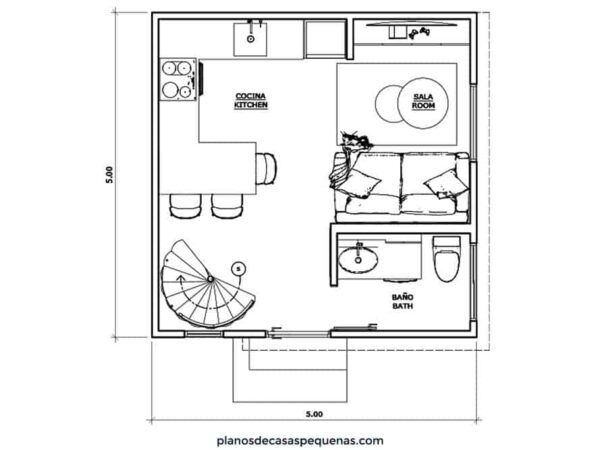 Casa pequeña y moderna de 5x5 dos pisos / La AMARAS.