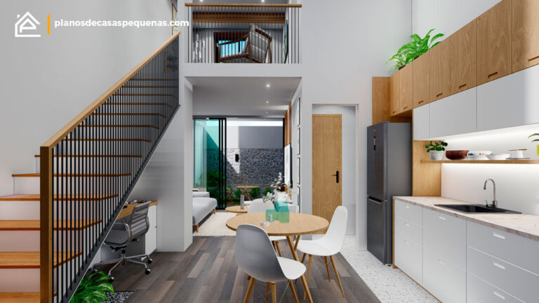 Diseño de casa loft de 5x10 metros con estilo moderno.