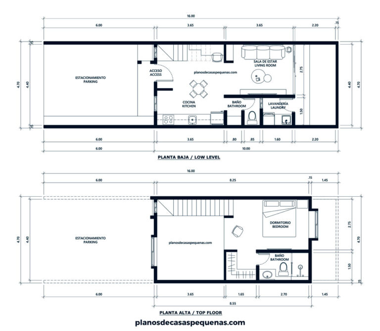 Diseño de casa loft de 5x10 metros con estilo moderno.