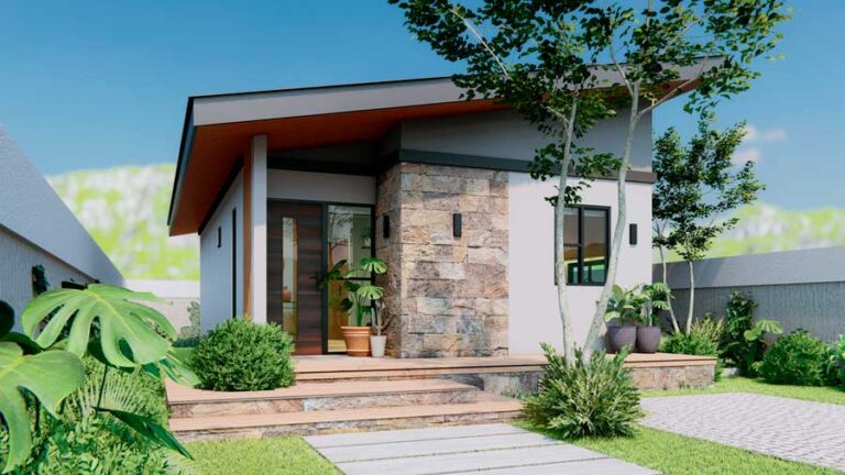 Casa loft moderna, Diseño y plano de una casa moderna.